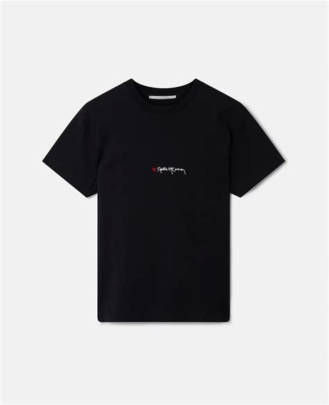 Women 블랙 스텔라 아이코닉 러브 로고 티셔츠 Stella Mccartney Kr