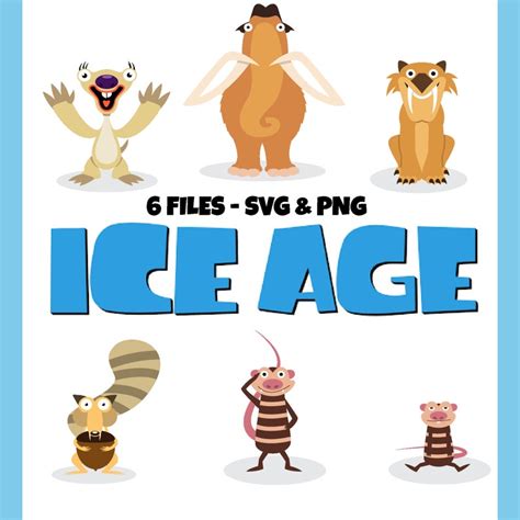 Ice Age Clipart Ice Age Characters Sid Scrat Manfred Diego 6