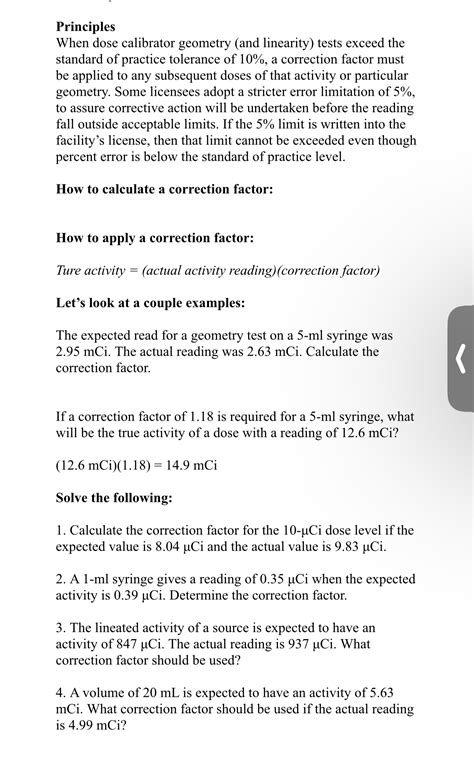 Solved Principleswhen Dose Calibrator Geometry And