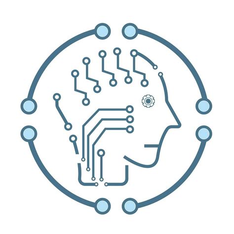 Ai Head With Circute And Artificial Intelligence Line Icons Ai For Technology Symbols Concepts