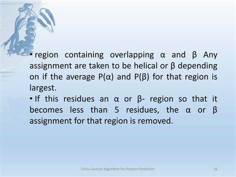Chou Fasman Algorithm For Protein Structure Prediction Pptx