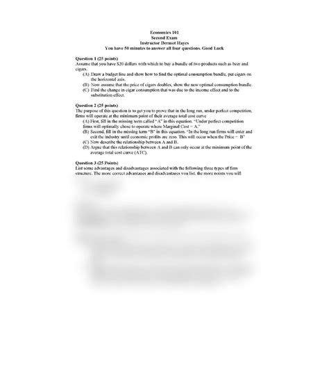 Econ 101 Midterm Econ101 Exam2 Oneclass