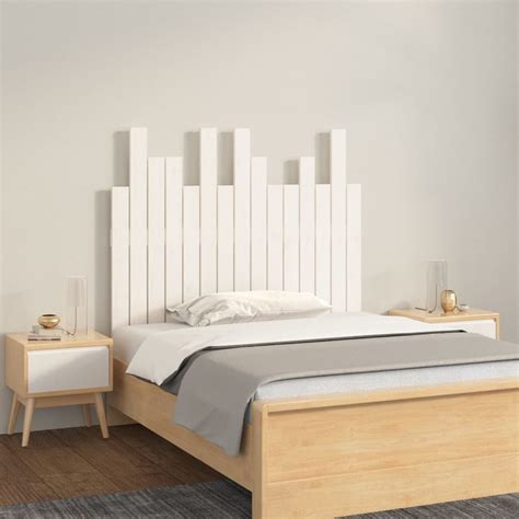vidaXL Wezgłowie łóżka białe 95 5x3x80 cm lite drewno sosnowe