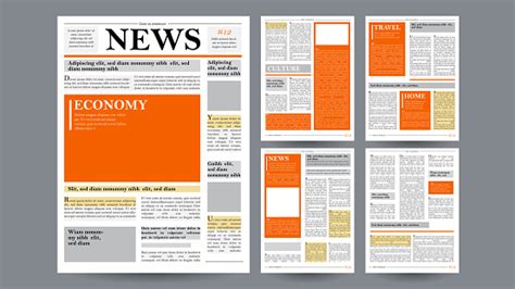 신문 디자인 서식 파일 벡터입니다 이미지 문서 비즈니스 정보입니다 편집 가능한 헤드라인 텍스트 기사 여 현실적인 격리 된 그림 신문에 대한 스톡 벡터 아트 및 기타 이미지