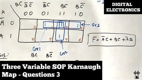 Karnaugh Map Simplification Three Variable Sop K Map Questions 3