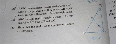 6 Abc Is An Isosceles Triangle In Which Abac Side Ba Is Produced To D