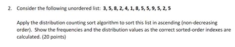 Solved 2 Consider The Following Unordered List 35 8 2