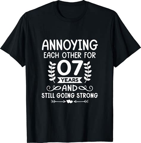 Each Other For 7 Years 7th Anniversary Happy Husband Wife T Shirt