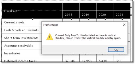 Adobe Framemaker Quickly Converting Body Rows To Header Rows Rocky