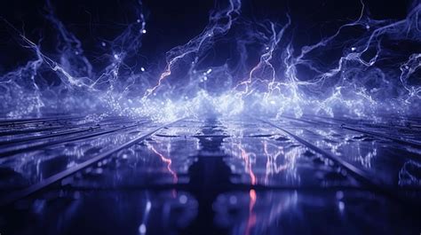 Premium Photo A Metal Conductor With Electrical Lightning In The