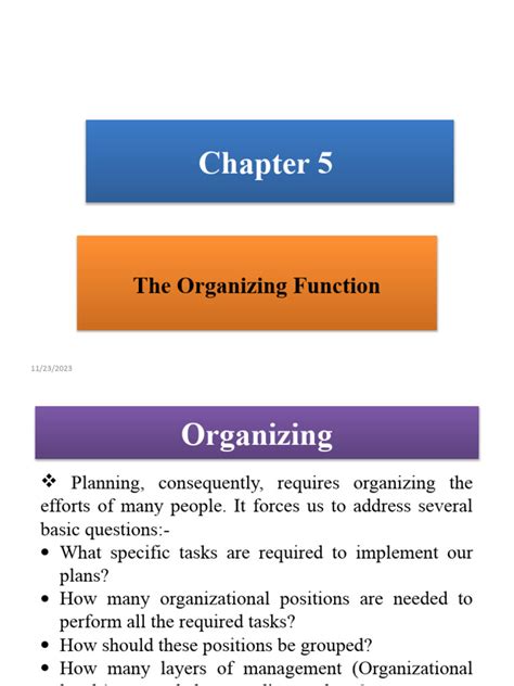Ch 5 Organizing Function Pdf Division Of Labour Hierarchy