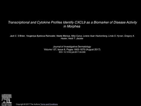 Transcriptional And Cytokine Profiles Identify Cxcl9 As A Biomarker Of