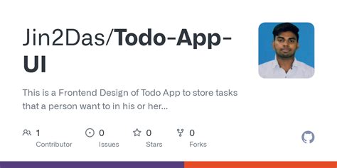 github jin2das todo app ui this is a frontend design of todo app to