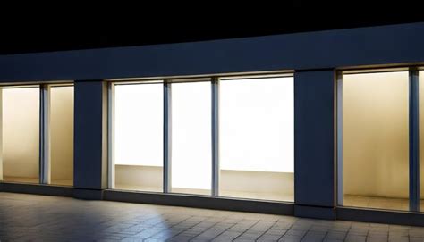 Premium Ai Image Empty Store Window At Night Blank Posters In