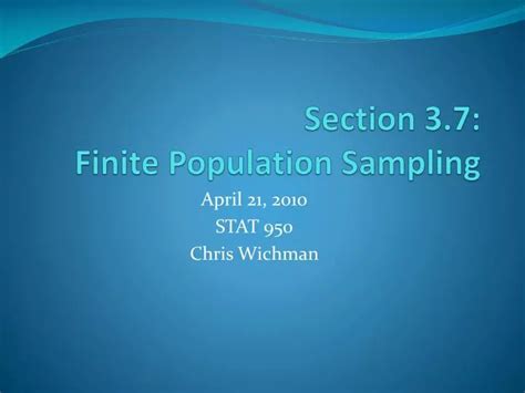 PPT Section 3 7 Finite Population Sampling PowerPoint Presentation Free Download ID 582741