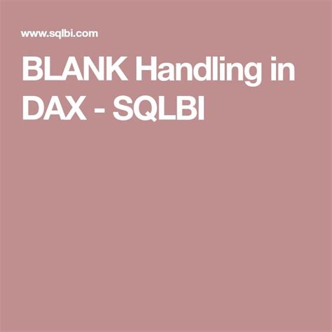 Blank Handling In Dax Sqlbi Dax Blanks Lockscreen