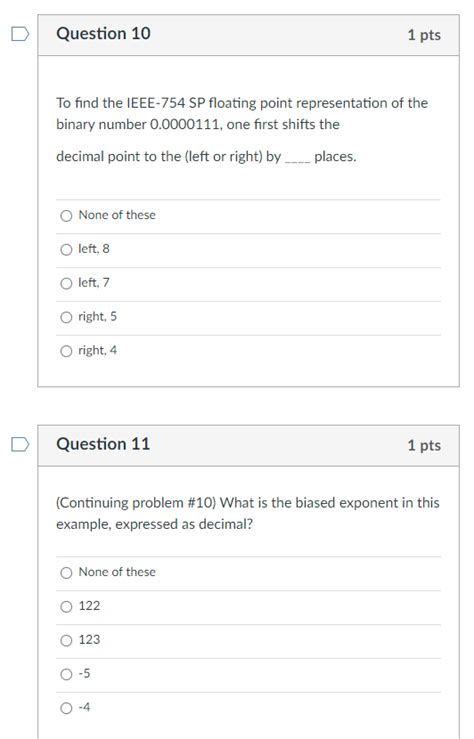 Solved To Find The IEEE 754 SP Floating Point Representation Chegg Com