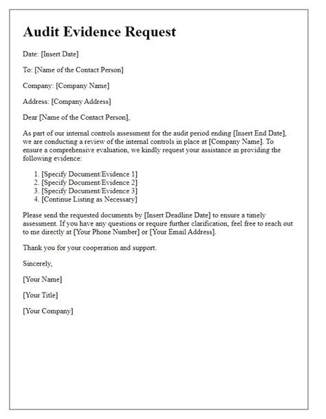 Letter Template For Audit Evidence Request Free Samples In PDF Letterin
