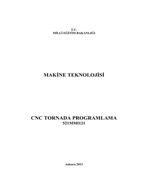 cnc tornada programlama