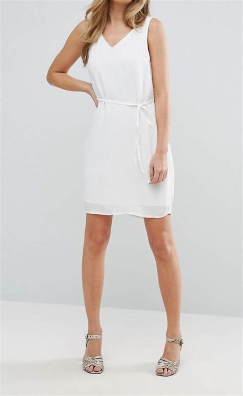 Vila sukienka biała bez rękawów V Neck 34 XS 7131828041 oficjalne