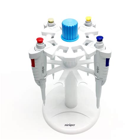 Set of four adjustable volume micropipettes with rack 100 1000 µl 20