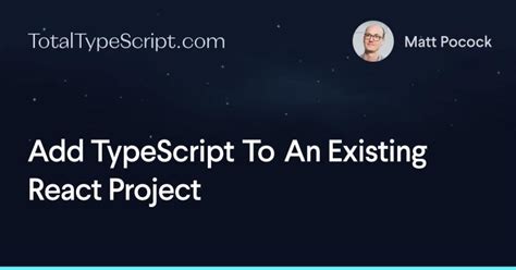 Egor Gordeev On Linkedin Add Typescript To An Existing React Project