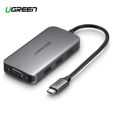 Ugreen USB C To 3 0 HUB HDMI VGA Thunderbolt 3 Adapter Shopee Singapore