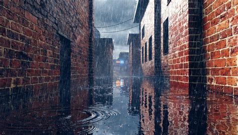 Free Rainy Brick Alley Image Pixel Art Illustration Download At