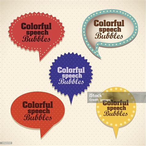복고풍 Speech 비눗방울 0명에 대한 스톡 벡터 아트 및 기타 이미지 0명 대화 풍선 문자 기호 디자인 Istock
