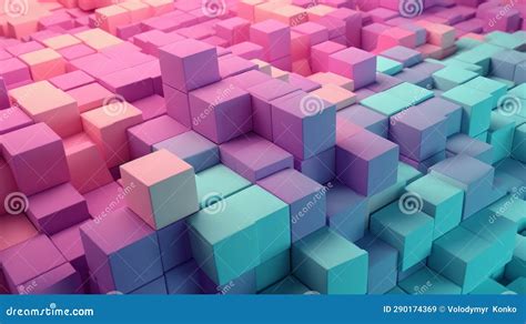 A Colorful Abstract Sculpture Made Of Various Sized Cubes Generative Ai Stock Image Image Of