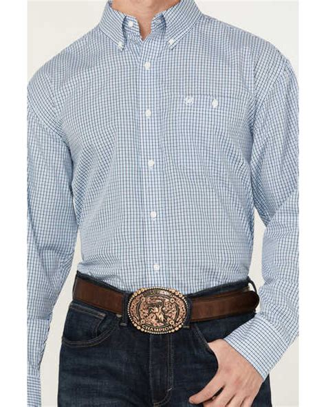Wrangler Mens Classics Plaid Print Long Sleeve Button Down Western