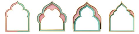 Different Arch Shaped Decorative Windows With Pastel Colors 56997505 Png