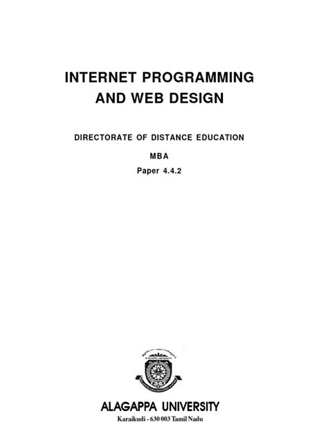 Internet Programming And Web Design Pdf World Wide Web Internet And Web