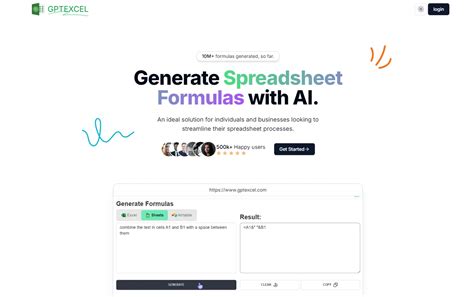 Gptexcel Streamlined Spreadsheet Assistant For Formula Generation And