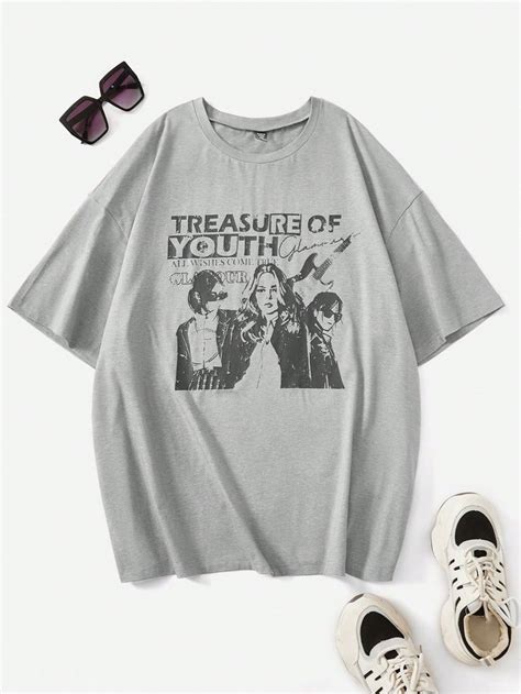 Mais Camiseta Figura E Gráfico De Slogan Graphic Tees Dope Tees