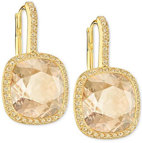 Swarovski Crystal Halo Drop Earrings Sterling Silver Earrings Studs