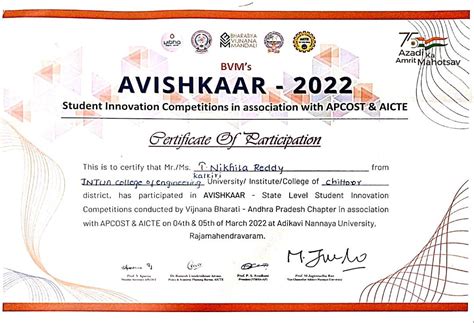 Thummala Nikhila Reddy On Linkedin Avishkaar Apcost Aicte