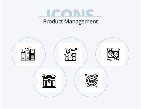 Product Management Line Icon Pack 5 Icon Design Down Cycle Strategy