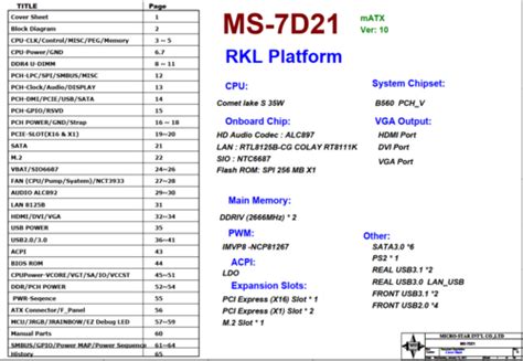 MSI MS-7D21 Rev 1.0 Schematic.PDF - MSI - MB PC - DeviceDB - База ...