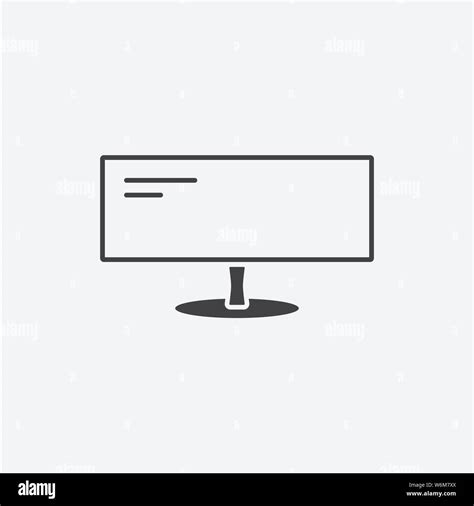 Ultra Wide Monitor Glyph Icon Monochrome Style Design Simple Element