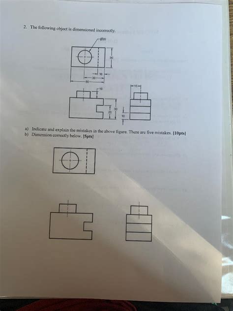 Solved The Following Object Is Dimensioned Incorrectly Chegg