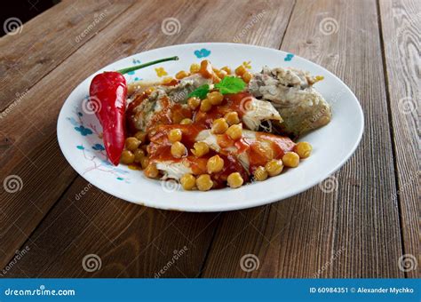 Chtitha Poulet Stock Image Image Of Parsley Chickpeas 60984351