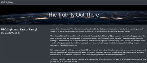 Github Jwag2128ufos An Interactive Web Application Where You Can Filter And View Data