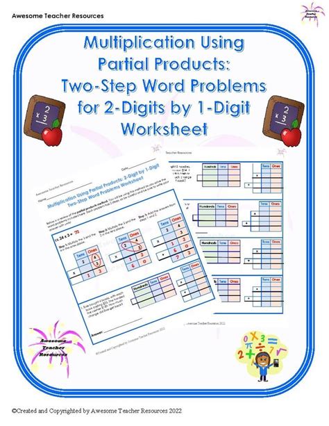 Two Step Word Problems Worksheet For Multiplication Using Multiple