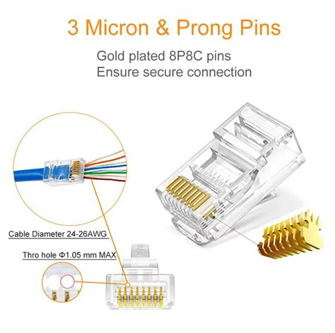 Cat5 Rj45 Connector 8p8c Modular Ethernet Cable Header Plug 8pcs Shopee Philippines