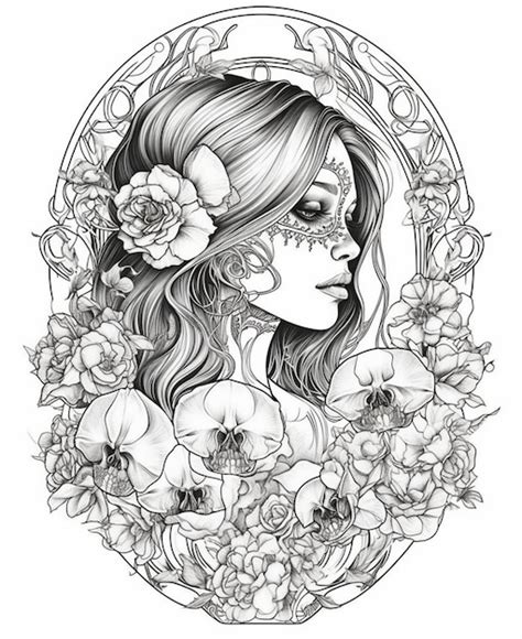 Premium Ai Image Day Of The Dead Girl Drawing