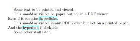 Pdftex Hide Certain Elements When Printing A Document Tex Latex