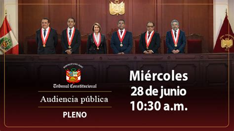 Pleno Del Tc Sesionará En Audiencia Pública El Miércoles 28 De Junio Y
