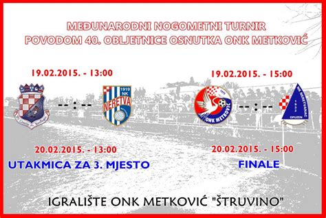 ONK METKOVIĆ Međunarodni nogometni turnir povodom 40 godina Kluba s