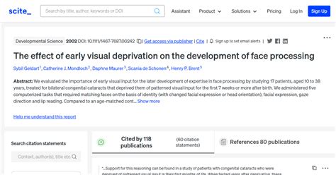 The Effect Of Early Visual Deprivation On The Development Of Face